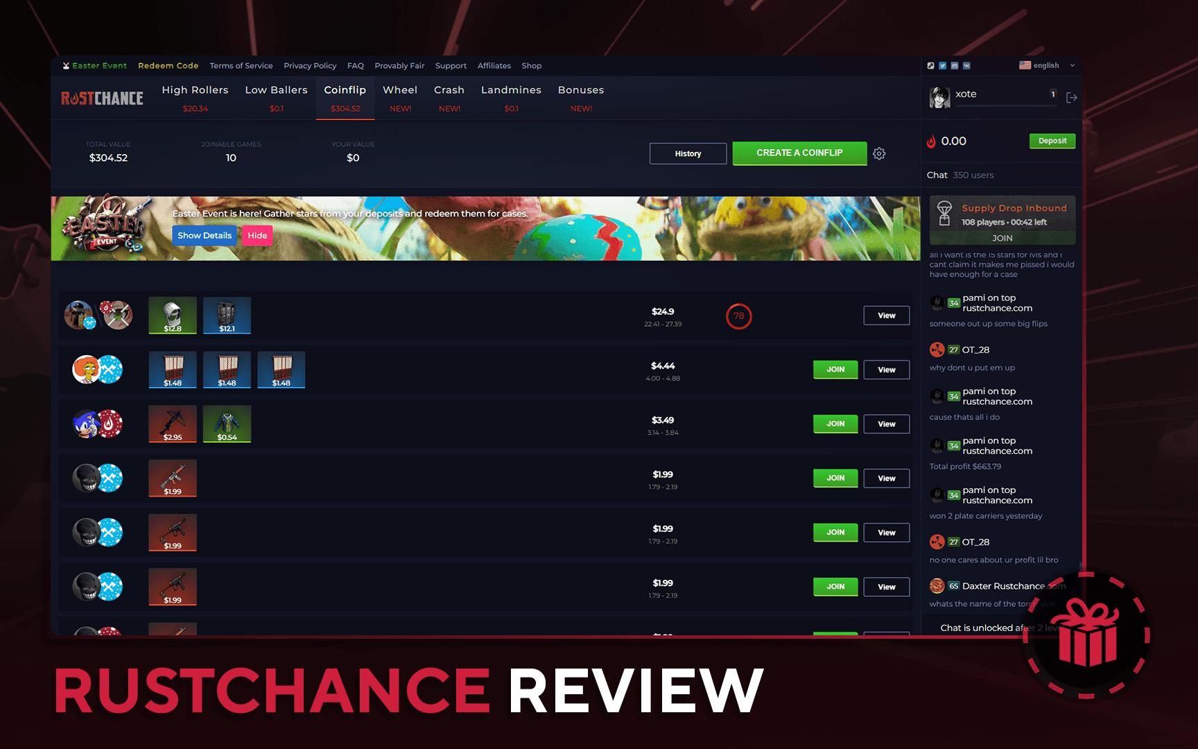 RustChance Обзор в 2023 - Промокод - Плюсы и Минусы